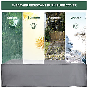 Outsunny 97" x 65" x 26" Heavy Duty Outdoor Sectional Sofa Cover, Waterproof Patio Furniture Cover for Weather Protection, Gray