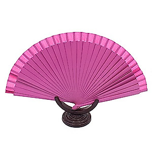 ONILA Folding Hand Fan Folding Fans Dance Wedding Party Lace Fans Plastic Silk Folding Hand Held Fan Home Decoration Handmade Fan Handheld Fans (Color : 5)