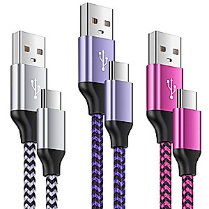USB Type C Cable Fast Charging C Charger Cord 3 Pack Android Phone Wire for Moto G Stylus/Play/Power,Razr,G9 Power/Plus/Play, Samsung Galaxy S23/S22/S21/S20 Fe Ultra 5G,S10 A54 A14 A10E A03S A13 A53