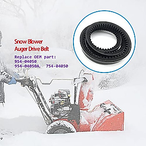 Yiekea 954-04050 Auger Drive Belt 1/2" x 35" for MTD Troy-Bilt Yard-Man Huskee Yard Machines Bolens Snow Blower Replaces 954-04050A, 754-04050 (Set of 2)
