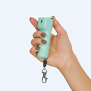 Plegium Standard Pepper Spray (Mint Green) – Maximum Strength, 10 ft Range, 4-yr Battery (no Charging Needed)