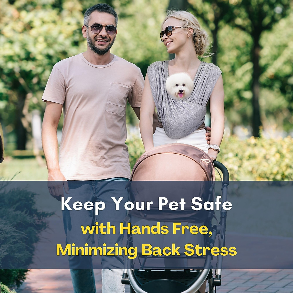 AnccoPlus Dog Carriers for Small Dogs, Front Facing Small Dog Carrier, Hands Free Pet Carrier, Size Adjustable Cat Carriers, Reducing Back Pain, Safe Soft Cotton Cat Sling (Regular, Heather Gray)