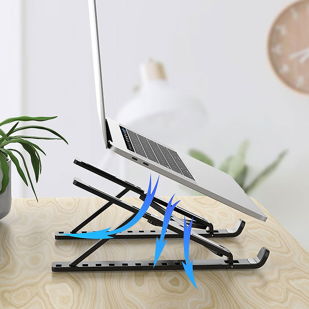 Laptop Stand, Laptop Stand Cooling Pad for Desk, Stable Laptop Stand/Riser ABS Material Laptop Stand for Tablet Computer, for Mac,Lenovo,10-17 Laptop, Large, Black