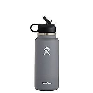Hydro Flask Wide Mouth Straw Lid - Stainless Steel Reusable Water Bottle & Mug - Stainless Steel Reusable Tea Coffee Travel Mug - Vacuum Insulated, BPA-Free, Non-Toxic