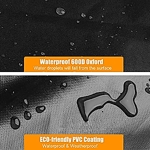 OKPOW Fire Pit Cover Square, Fits 30 inch Gas Firepit, Premium 600D Heavy Duty Waterproof Rip Proof Patio Outdoor Fire Table Protection Covers, Black