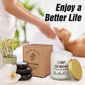 Bridesmaid Proposal Gifts, Maid of Honor Gift from Bride, Wedding Day Bridal Party Bachelorette Gifts for Bridesmaids Matron of Honor - Funny Lavender Scented Candle Gifts for Friend Sister Women