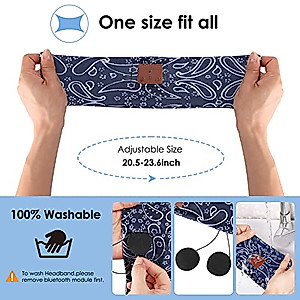 Sleep Headphones Wireless Headband, Sleep Headphones Mask with Ultra Thin HD Stereo Speakers, Headphone Headband for Training Yoga Running Sleeping Meditation(Blue)