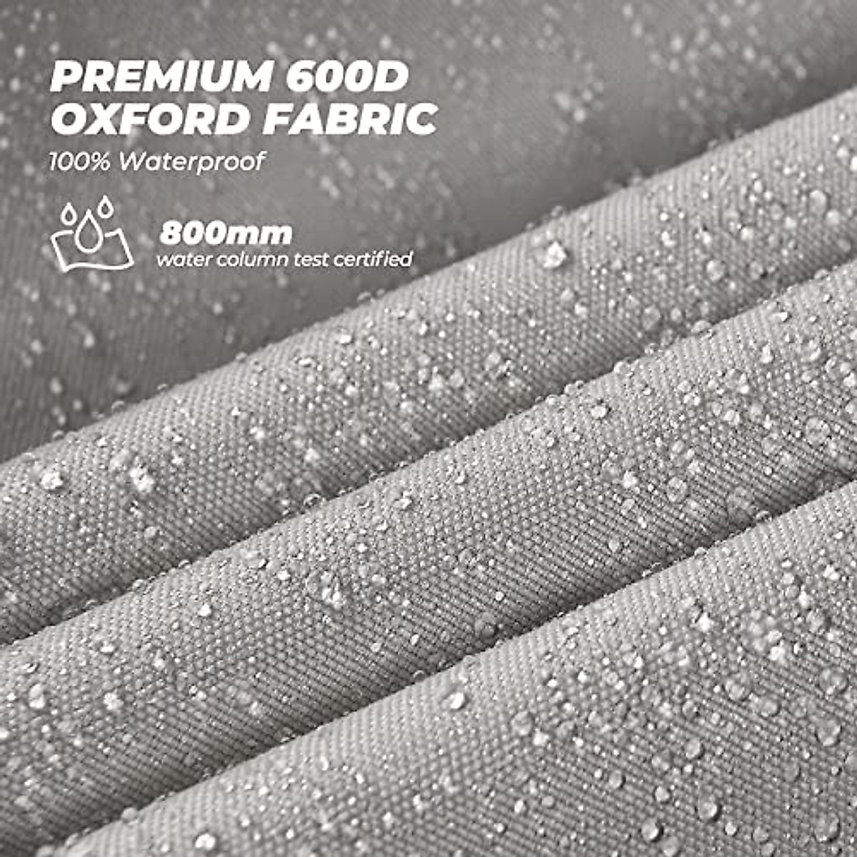 RVMasking 600D Heavy Duty Waterproof Trailerable Boat Cover with Storage Bag Fits Bass Boat, V-Hull, Runabout, Fish&Ski, Tri-Hull, Marine Grade Boat Cover Length: 17’-19’, Beam Width up to 96”