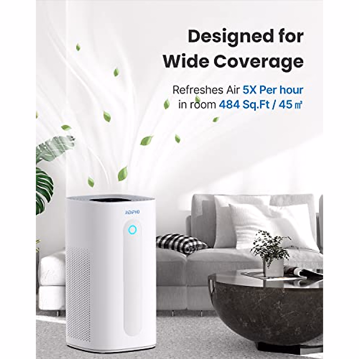 RENPHO Air Purifiers for Home Large Room up to 484ft² & Air Filter Replacement for improving moist conditions, PM2.5, Allergies, smokers, dust, R-M003-F2