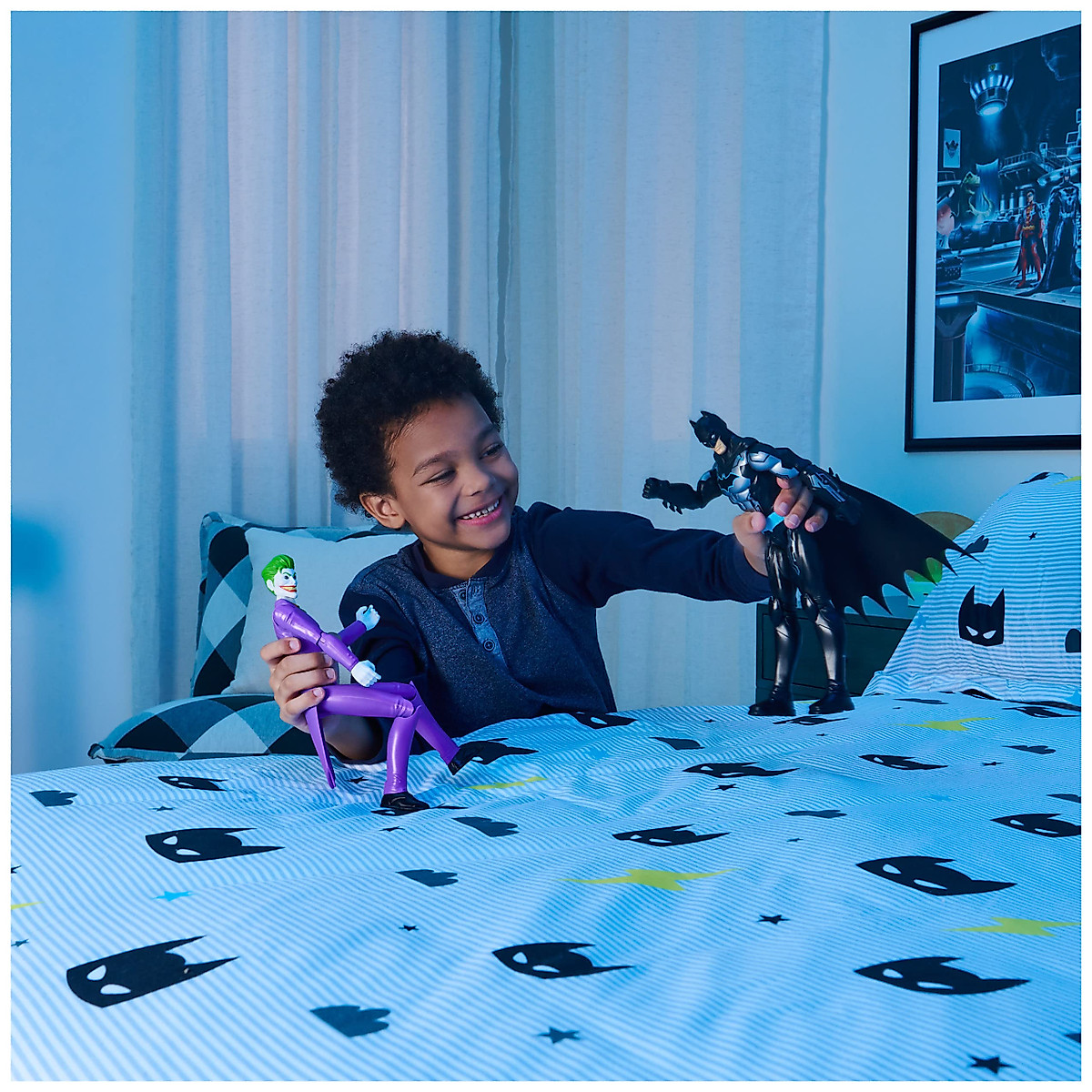 Batman 12-inch Bat-Tech Action Figure (Black/Blue Suit), Kids Toys for Boys Aged 3 and up