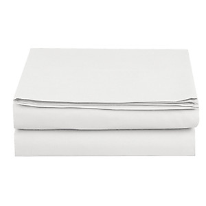 Luxury Flat Sheet on Amazon Elegant Comfort Wrinkle-Free 1500 Premier Hotel Quality 1-Piece Flat Sheet, California King Size, White