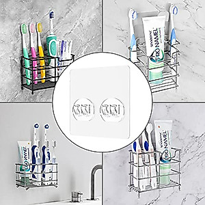 Linkidea 10 Packs Shower Caddy Adhesive Replacement, Wall Mount Hook Sticker for Toothbrush Holder, Adhesive Hooks for Bathroom Kitchen Corner Shelf