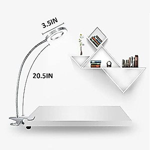 Clip On Light PARSMIC Desk Lamp Led Table Clamp for Microblading Permanent Makeup Tattoo Eye Protection USB Reading Light with Adjustable Arm 2 Light Modes Suitable for Skincare Beauty Salon Manicure
