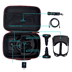 Hemobllo Box Case Travel Organizer Bags Vr Carrying Bag Accessories Virtual Reality Case Vr Carrying Case Organizer Bags for Travel Vr Glasses Storage Pouch Earphone Protective Bag