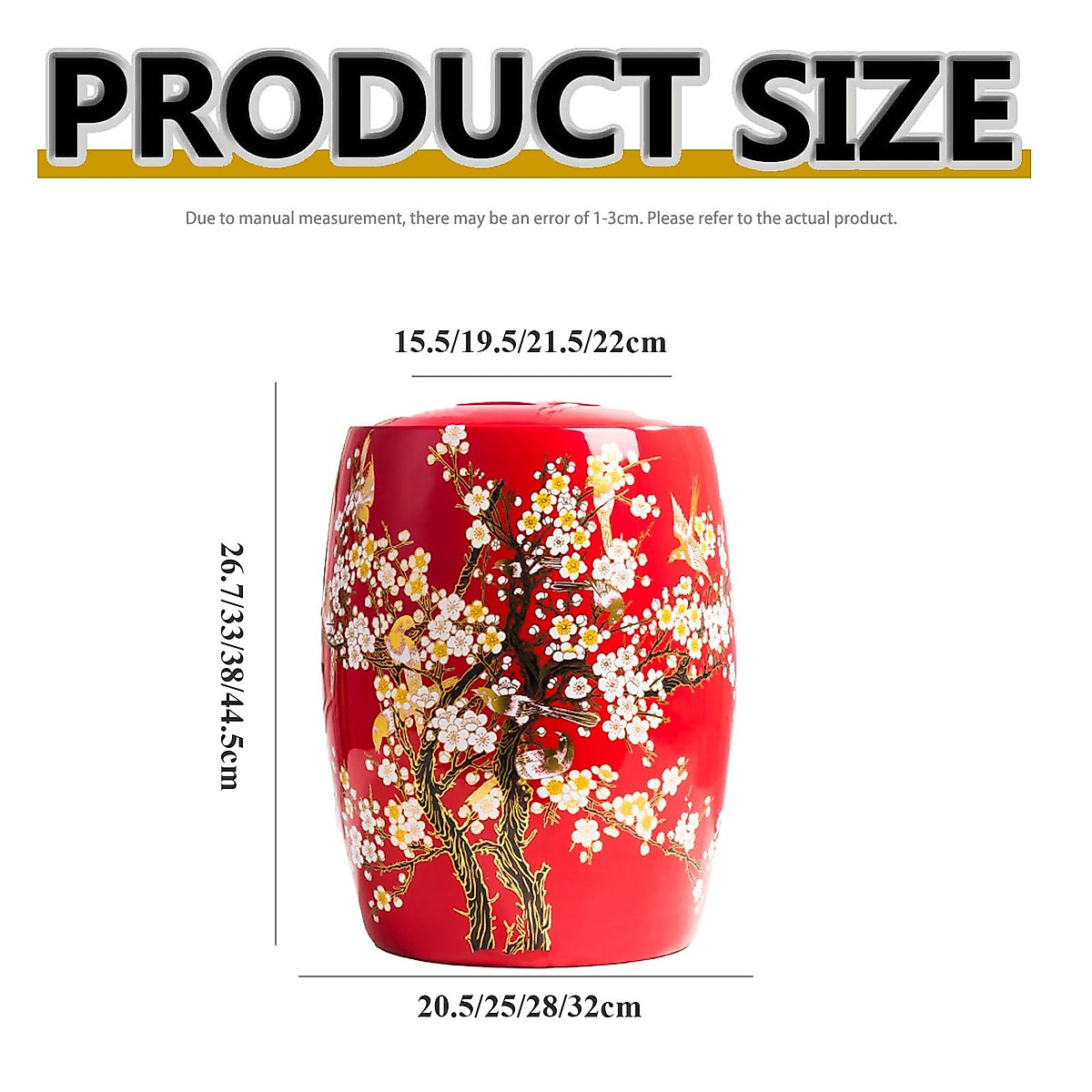 Classic Home Food Storage Porcelain Bottle Kitchen Sealed Jar With Lid Ceramic Rice Containe Ceramic Rice Cylinder With Lid Rice Storage Bins Ceramic Rice Bucket Rice Storage Box For Rice, Flour,Food(