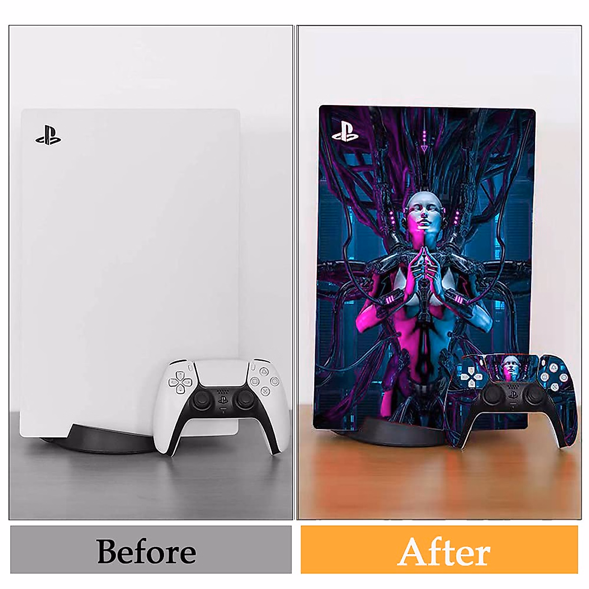 PS5 Skin for Console and Controller,Vinyl Sticker Decal Cover for PlayStation 5, Whole Body Skin Protector Durable, Scratch Resistant, Compatible with Playstation 5 Disk Edition (Queen of Quantum Zen)
