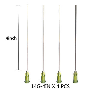 20 ml Syringe with Luer Lock Needles 4" and Storage Cap | Oil Injector | Glue Dispensing Applicator