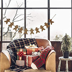 Wooden Gingerbread Man Christmas Garland Party Bunting Decoration, 2M