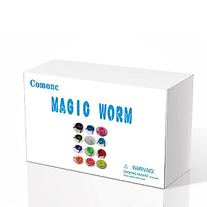 60 Pcs Magic Twisty Worm Wiggly Fuzzy Worms on a String Toys for Party Supplies,12 Colors…