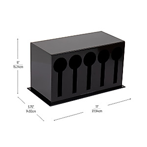 Mind Reader Utensil Dispenser, Silverware Organizer, Plastic Fork and Spoon Dispenser, Kitchen, 11" L x 5.75" W x 6" H, Black