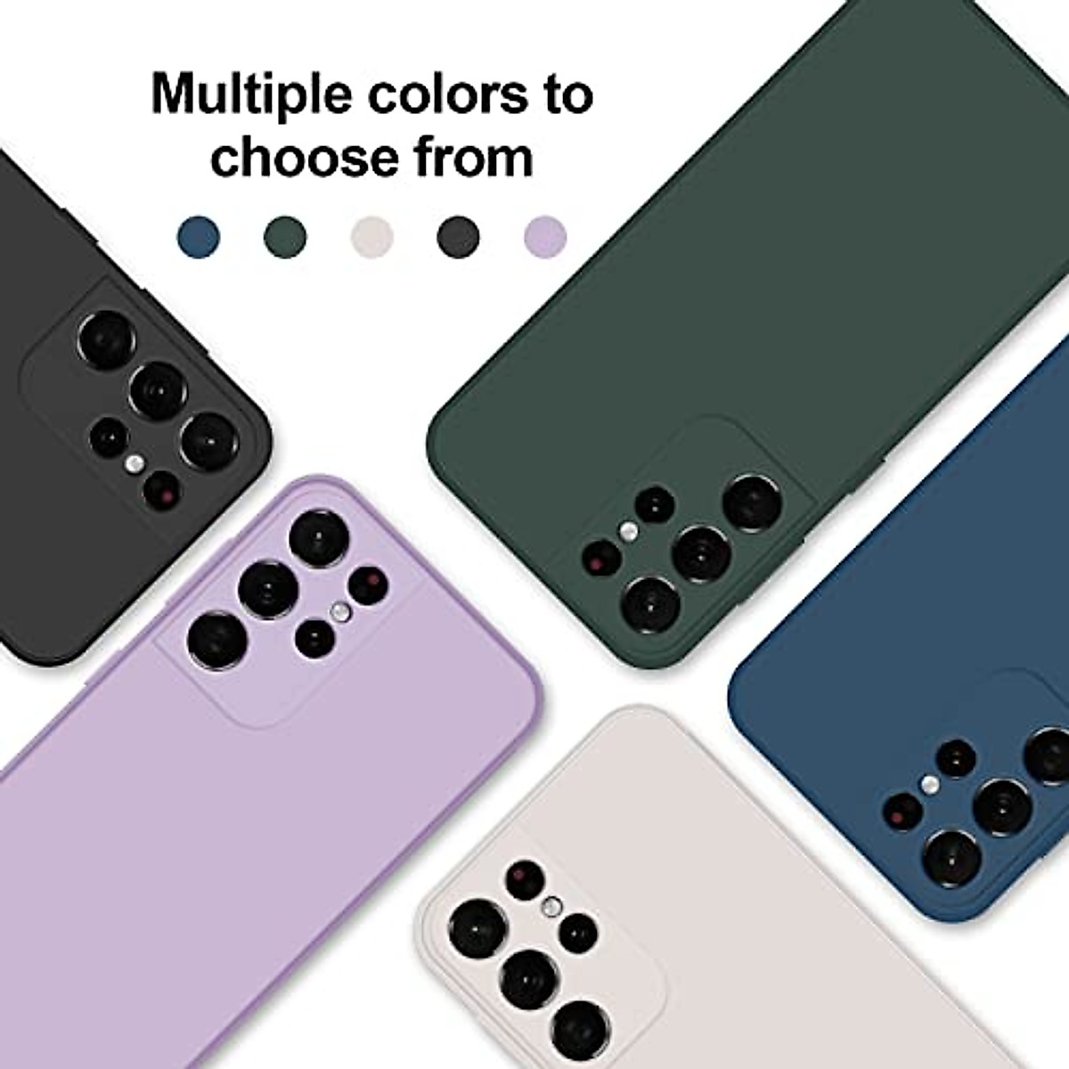 GiiYoon Silicone Case Compatible with Samsung Galaxy S21 Ultra 5G, Full Body Silky Soft Touch Phone Case with Camera Protection, Shockproof Cover with Microfiber Lining, Off White