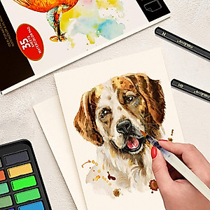 MISULOVE Watercolor Paint Set, 36 Colors in Gift Box with Bonus Watercolor Paper and Brush, Painting Kit for Kids 6-12, Adults, Artists