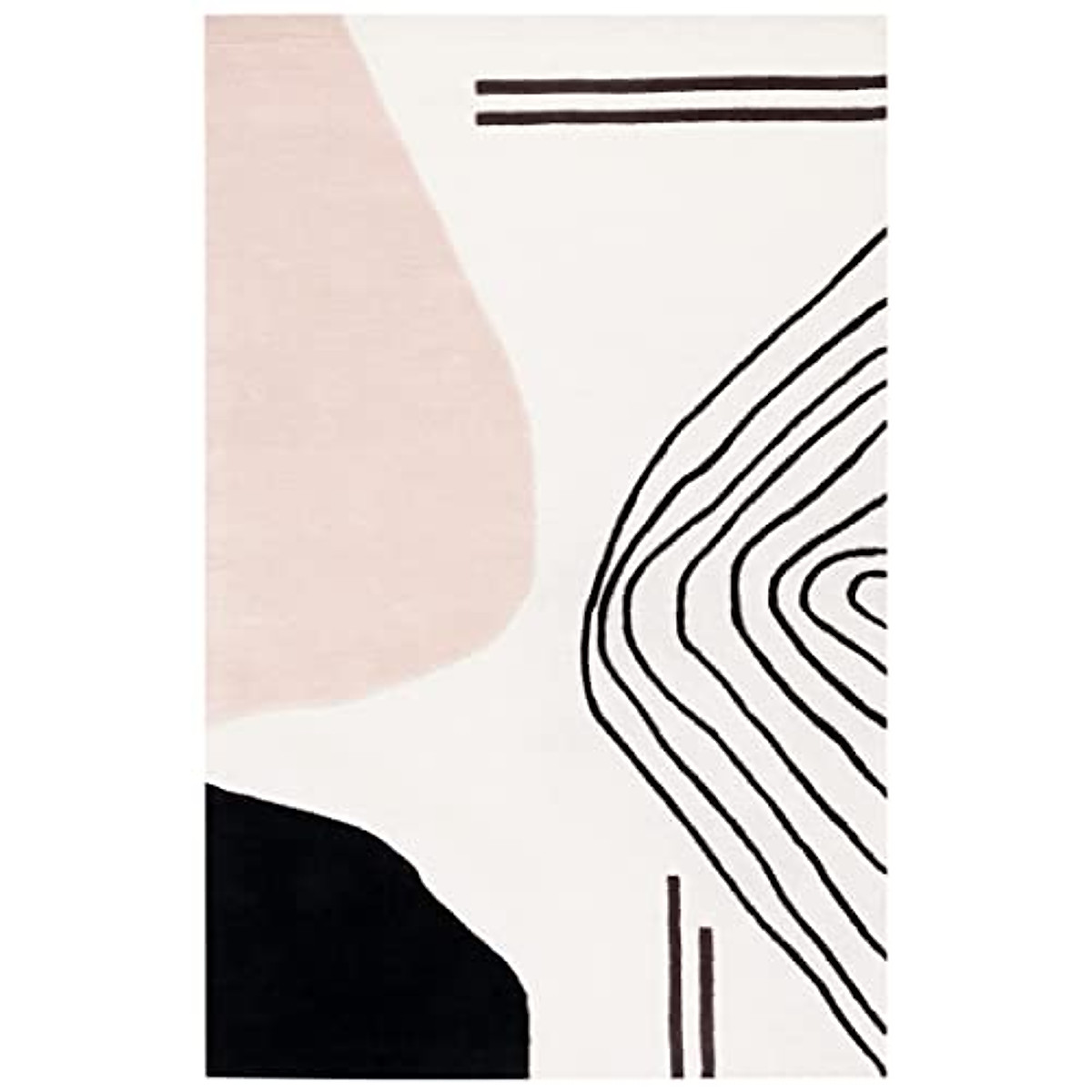 Safavieh Rodeo Drive Collection 3' x 5' Ivory/Blush RD860U Handmade Mid-Century Modern Abstract Wool Area Rug