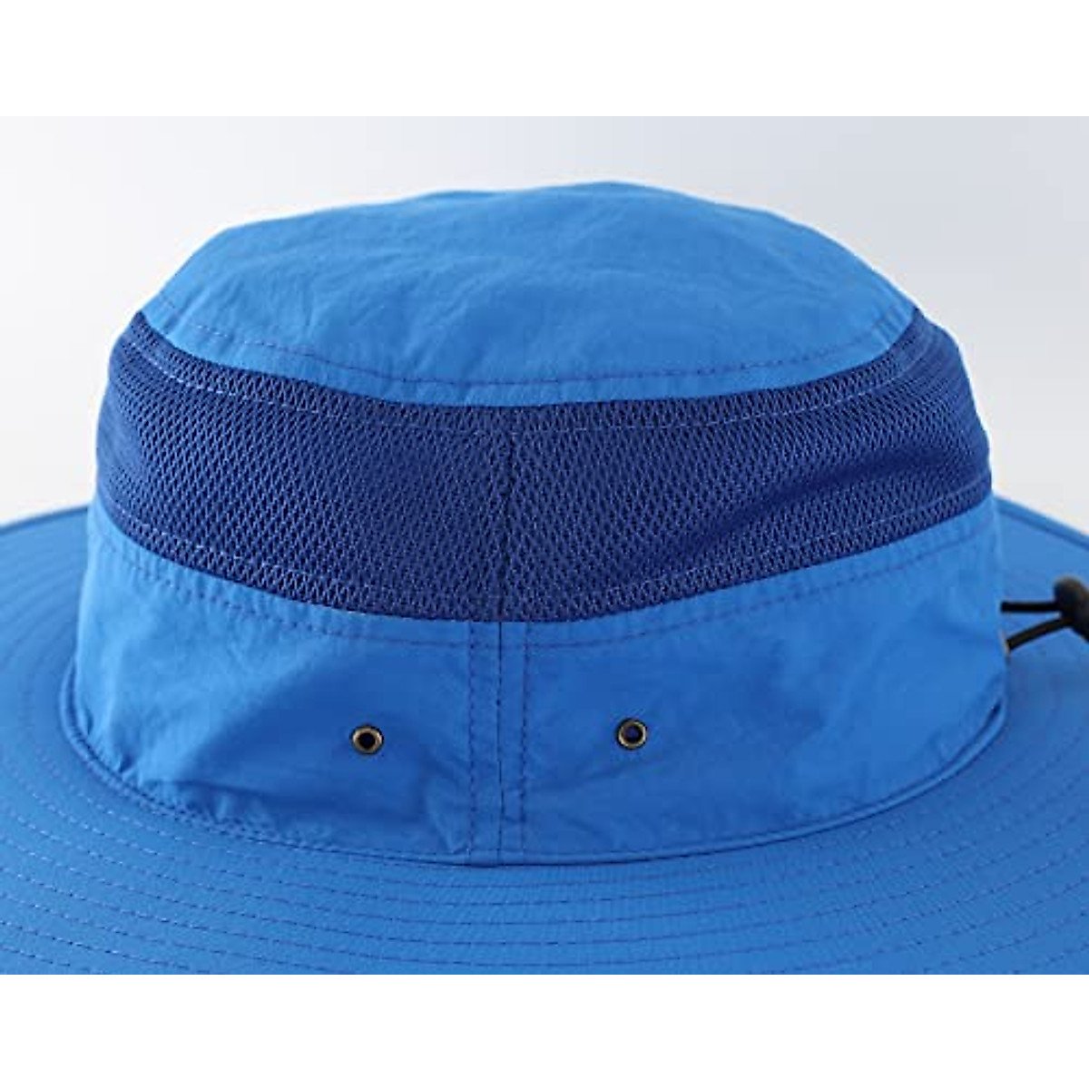 Home Prefer Men's Sun Hat UPF 50+ Wide Brim Bucket Hat Windproof Fishing Hats (Bright Blue)