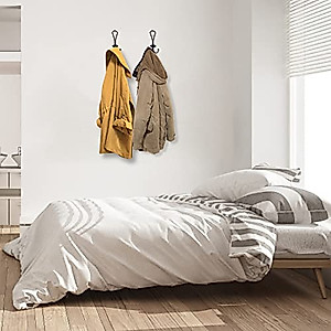 YTJG Coat Hooks Hardware, 4Pcs Wall Hooks Heavy Duty Hooks for Hanging Coats Double Robe Hooks Wall Mounted for Key, Towel, Bags, Cup, Hat