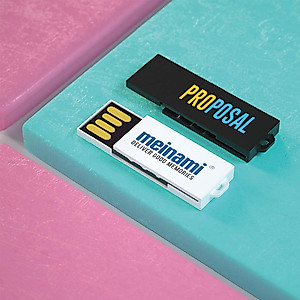MEINAMI Paper Clip Custom USB Flash Drive in White Logo Printed Thumb Drive Mini Personalized Memory Stick 16GB 25 Pack
