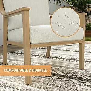 HAPPATIO 4-Piece Patio Furniture Set - Outdoor Aluminum Patio Conversation Set Includes 1 Loveseat, 2 Armchairs, and 1 Coffee Table, Perfect for Porch, Deck, Garden, (Beige)