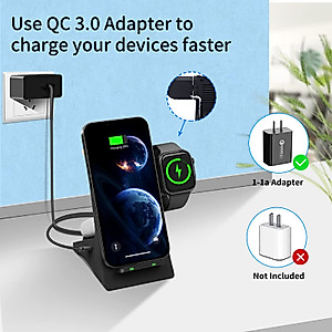 Wireless Charger, 4 in 1 Wireless Charging Station Compatible with Samsung/iWatch/Airpods, and Other Qi-Certified Charging Dock