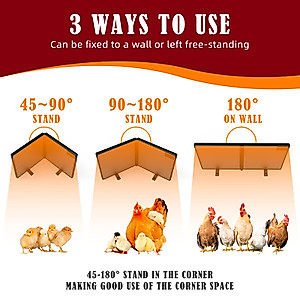 Chicken Coop Heater for Winter with Remote Control, 180W Foldable Radiant Heaters for Chicken Coop,30''x12'' Large Panel Chicken Coop Accessories with Adjustable Timer and Temp,Safer Than Brooder Lamp