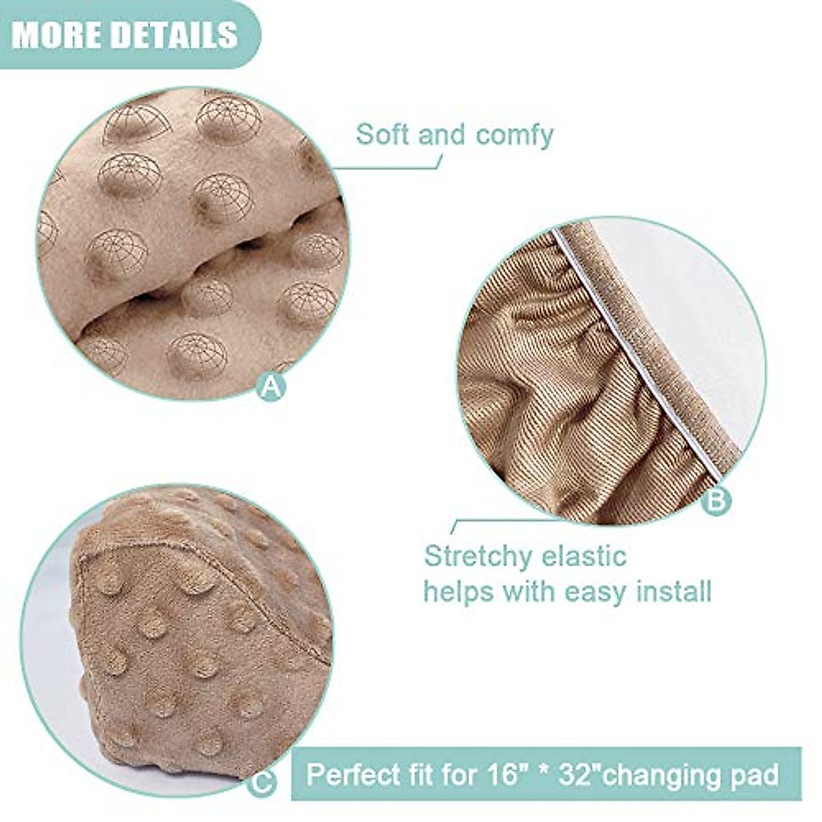 Owlowla Changing Pad Cover, Soft Minky Dots Changing Table Sheets for Baby Boy and Girl(Khaki)