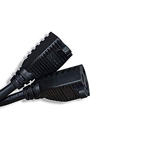 Cablelera Power Cord Extension and Splitter, NEMA 5-15P to NEMA 5-15R x 2, 16 AWG, 13A, 125V (ZWACPQAG-14) Black