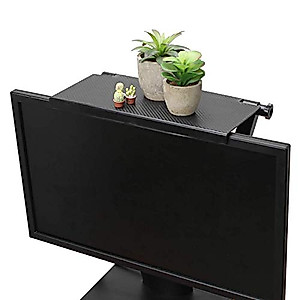 AHIER 13 Inch Cable Box Shelf for Wall Mounted TV, TV Top Shelf Mount on Desktop Computer Monitor to Hold Cable Boxes, Media Boxes, Game Console Black