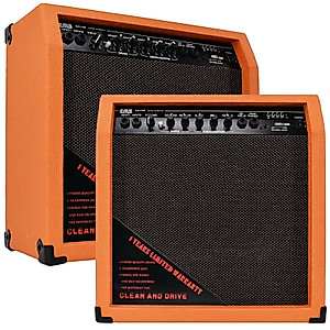 EMB GA100 500W 10" Electric Guitar Amplifier Speaker Portable Powerful Studio and Stage Cabinet PreAMP – with Built in Headphone Jack and 2 Inputs and SD USB AUX Bluetooth (Yellow)