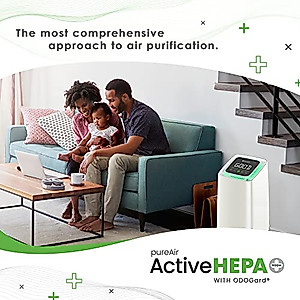 Greentech Environmental pureAir Active HEPA+ Pro with ODOGard® - Odor Eliminator and Air Purifiers for Home, Office, and Bedroom, Up to 375 Square Feet, Neutralizes Tough Odors, Easy Set Up