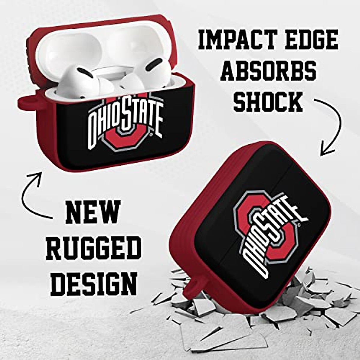 AFFINITY BANDS Ohio State HDX Case Cover Compatible with Apple AirPods Pro 1 & 2 (Classic)