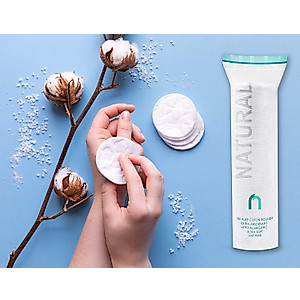 R-NEU 200 Cotton Rounds, 100% Natural Turkish Cotton Makeup Remover and Facial Cleansing Cotton Round Pads, Waffle Textured Hypoallergenic Cotton Wipes, 2.25 Inch Diameter (200 Pack)