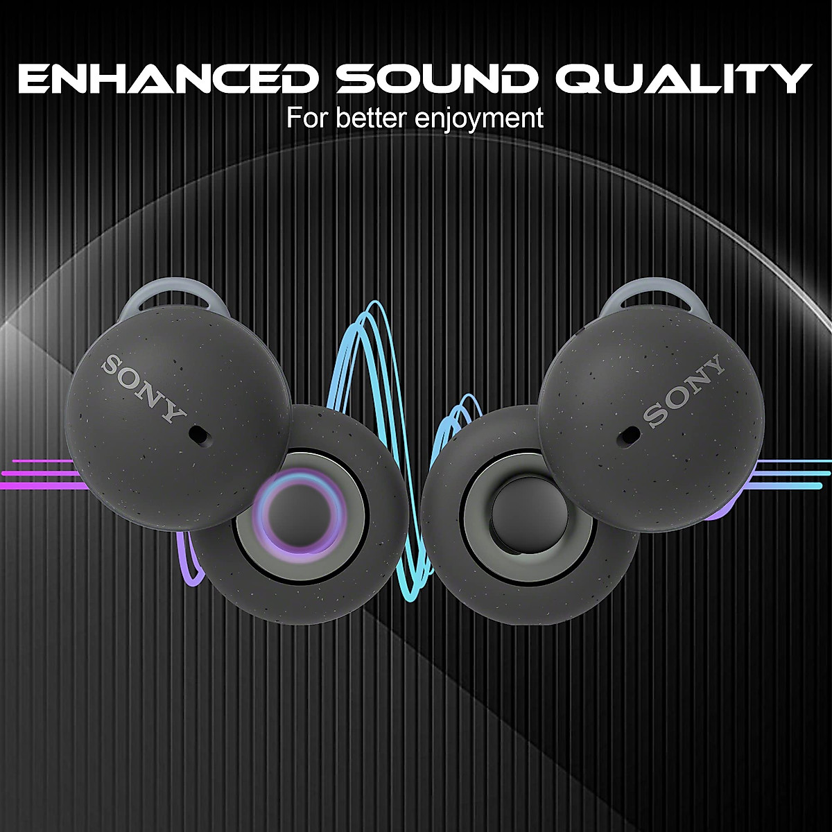 (5 Pair) Seltureone Compatible for Sony LinkBuds WF-L900 Ear Tips, Reducing Noise Enhance Sound Quality Accessories, Black