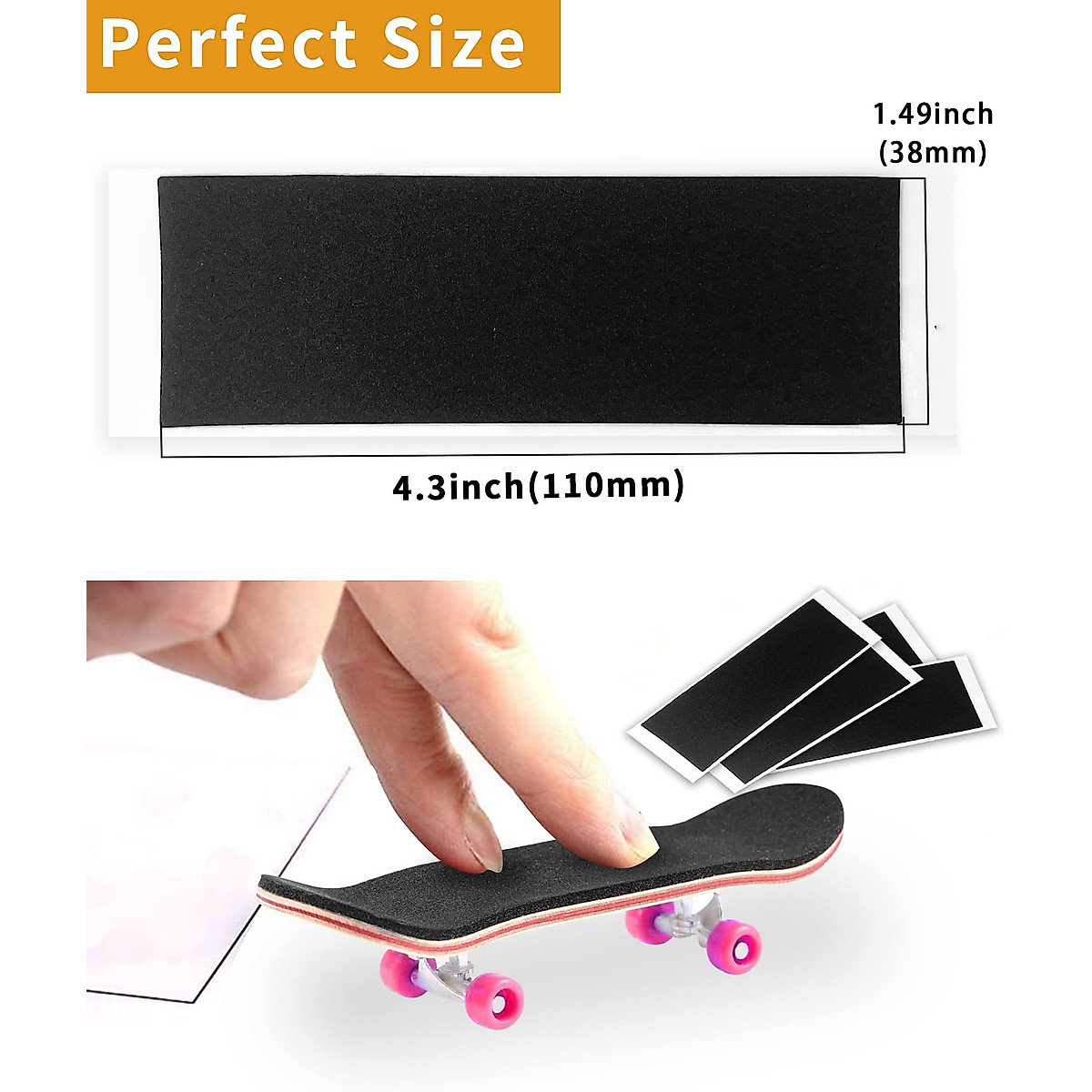 Tikfoam 30Pcs Fingerboard Foam Grip Tape, 38 x 110mm Foam Grip Tape for Fingerboards, Fingerboard Grip Tape