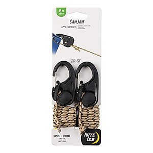 Nite Ize NCJ2-03-01 2 Pack with 8 ft Rope CamJam Cord Tightener, 2-Pack, Black, 2 Count