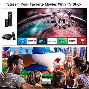 Mini WiFi Projector Full HD 1080P Projector Compatible with PC Firestick TV Box USB Drive Chromecast