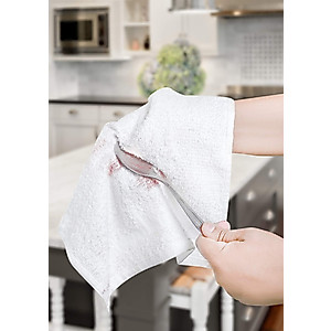100% Cotton Terry Towels Cleaning Cloths Pack of 50 (12x12 Inches) White Cotton Terry Cloth Bar Rags White Bar Towels, Multipurpose High Absorbent Terry Towels for Cleaning Auto Detailing or Painters