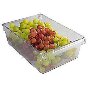 Kitchen Details 2 PK Stainless Lip Fridge & Freezer Organizer, Kitchen, Countertops, Cabinets, Pantry, Large 2 Pack Refrigerator Storage Bins, Super Clear