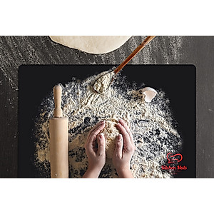 Large Black Heat Resistant Mat For Countertop, 23”x15”, Air Fryer Mat Counter Protector For Kitchen, Non Slip Silicone Kitchen Mat, Microwave Mat