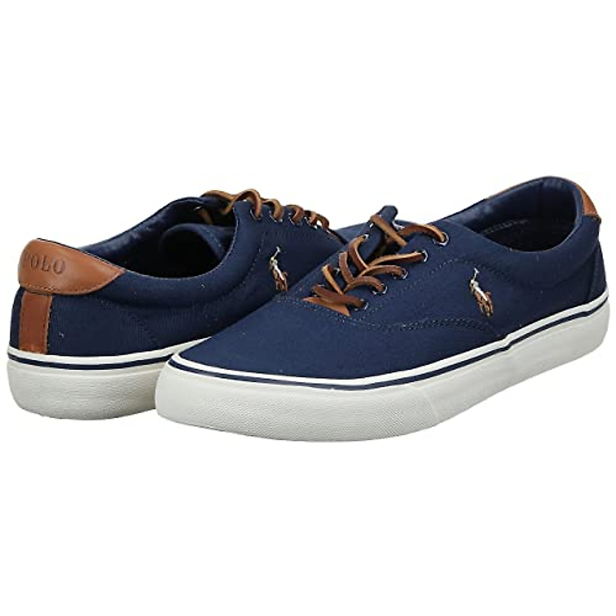 POLO RALPH LAUREN Men's Thorton Low Top Sneakers, Navy, Blue, 10.5 Medium US