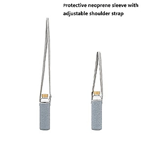 Gulujoy 32 oz Glass Water Bottle with Time Marker Bamboo Lid Neoprene Sleeve, Reusable, Leakproof, BPA Free (Regular Mouth)