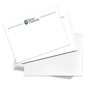 Tulane University 10 Pack Notecards Stationery Cardstock Green Wave Includes Envelopes Memo Party Thank You (Notecard 1b)